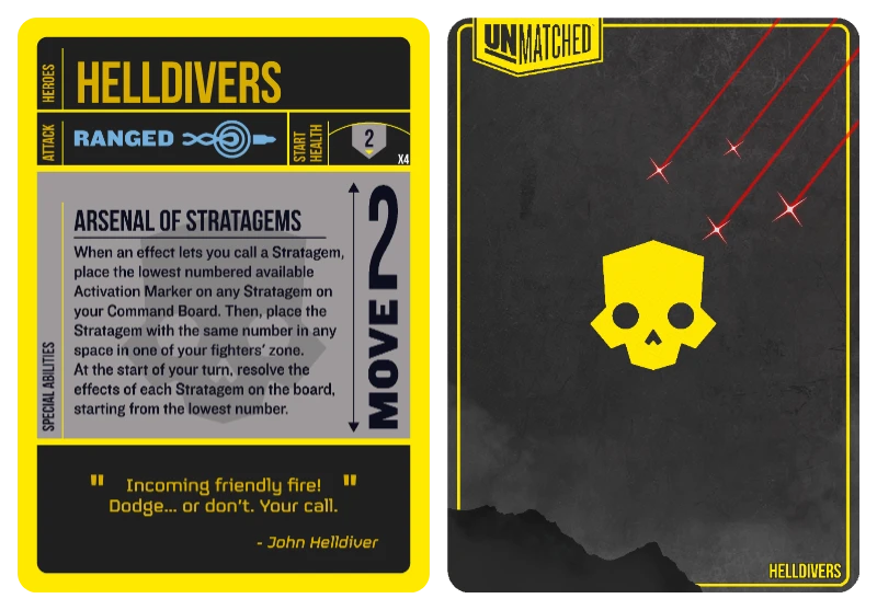 The Unmatched Club | Fan Deck - HELLDIVERS 2